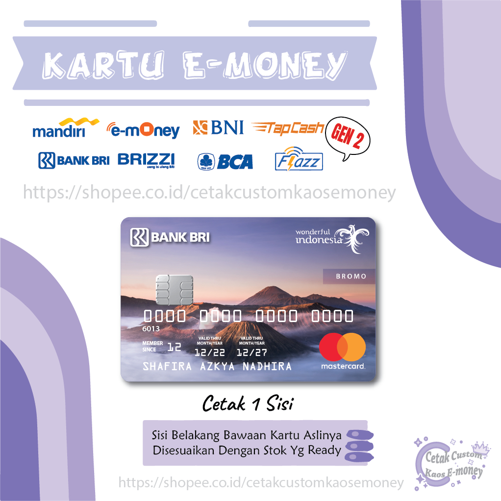 Jual KARTU E MONEY E TOLL KARTU WONDERFUL INDONESIA BROMO MASTERCARD ...