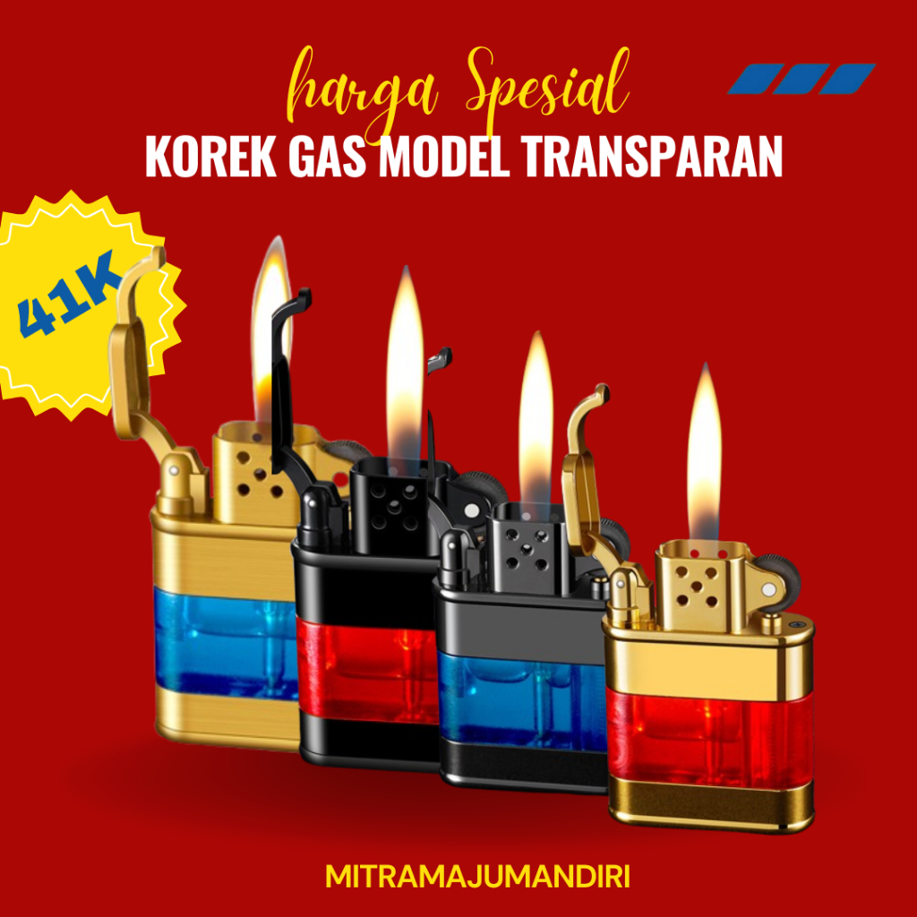 Jual Korek api gas model Transparan Klasik Pemantik Modern Seperti isi ...