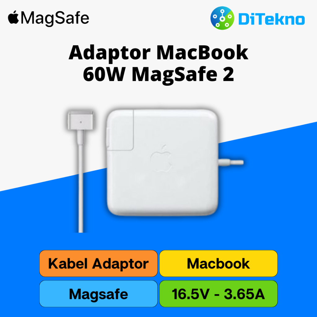 Jual Macbook Magsafe 2 16.5V 3.65A 60W Laptop Adaptor | Shopee Indonesia