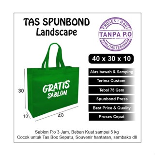 Jual 40x30x10 Tas Spunbond Goodie bag standing Landscape / Tas Box Bag ...