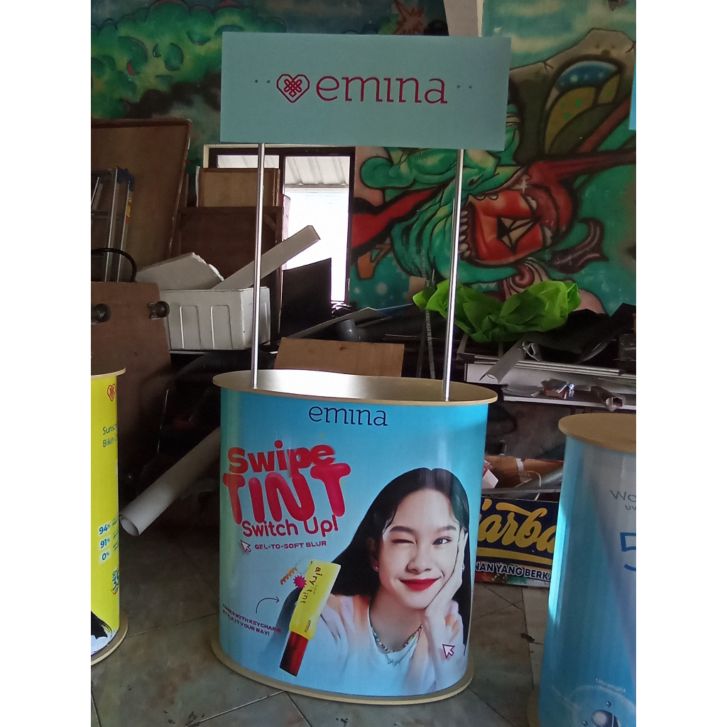 Jual Meja pameran Custom Full Printing / polycounter Custom / POLY ...