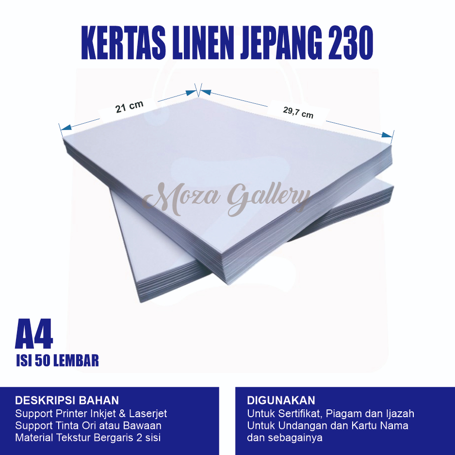 Jual Kertas Texture Linen A4 / Sertifikat Linen A4 isi 50 lembar / Kertas Sertifikat A4 Linen ...