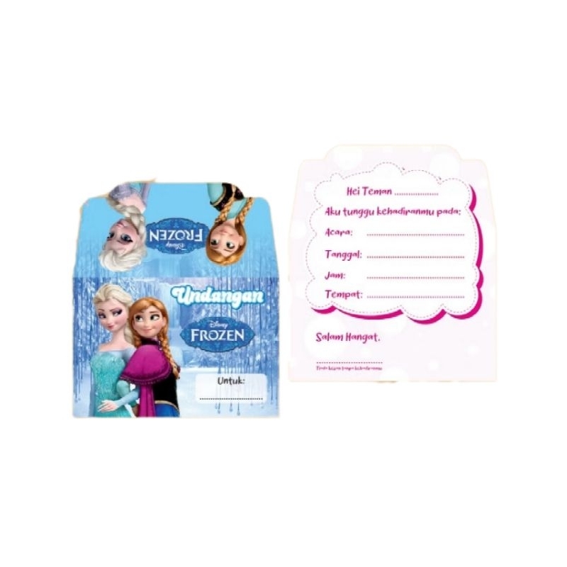 Jual Kartu undangan FROZEN kartu undangan ulang tahun anak tema FROZEN ...