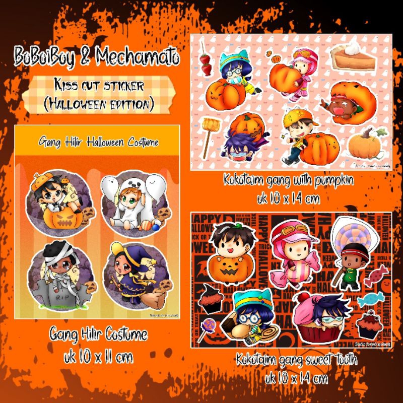 Jual LIMITED EDITION!! BoBoiBoy & Mechamato Sticker Sheet Halloween ...
