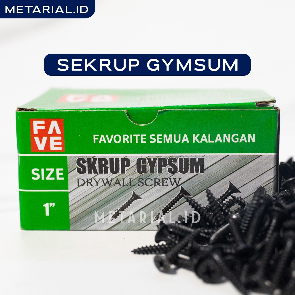 Jual [1 Kotak 500gr] Sekrup Gypsum 6x1 (1" inch) FAVE / Skrup Kayu / Drywall Screw | Gipsum ...