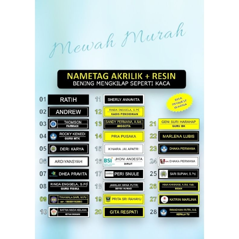Jual Name Tag Desain Custom / Nama Dada Custom | Shopee Indonesia