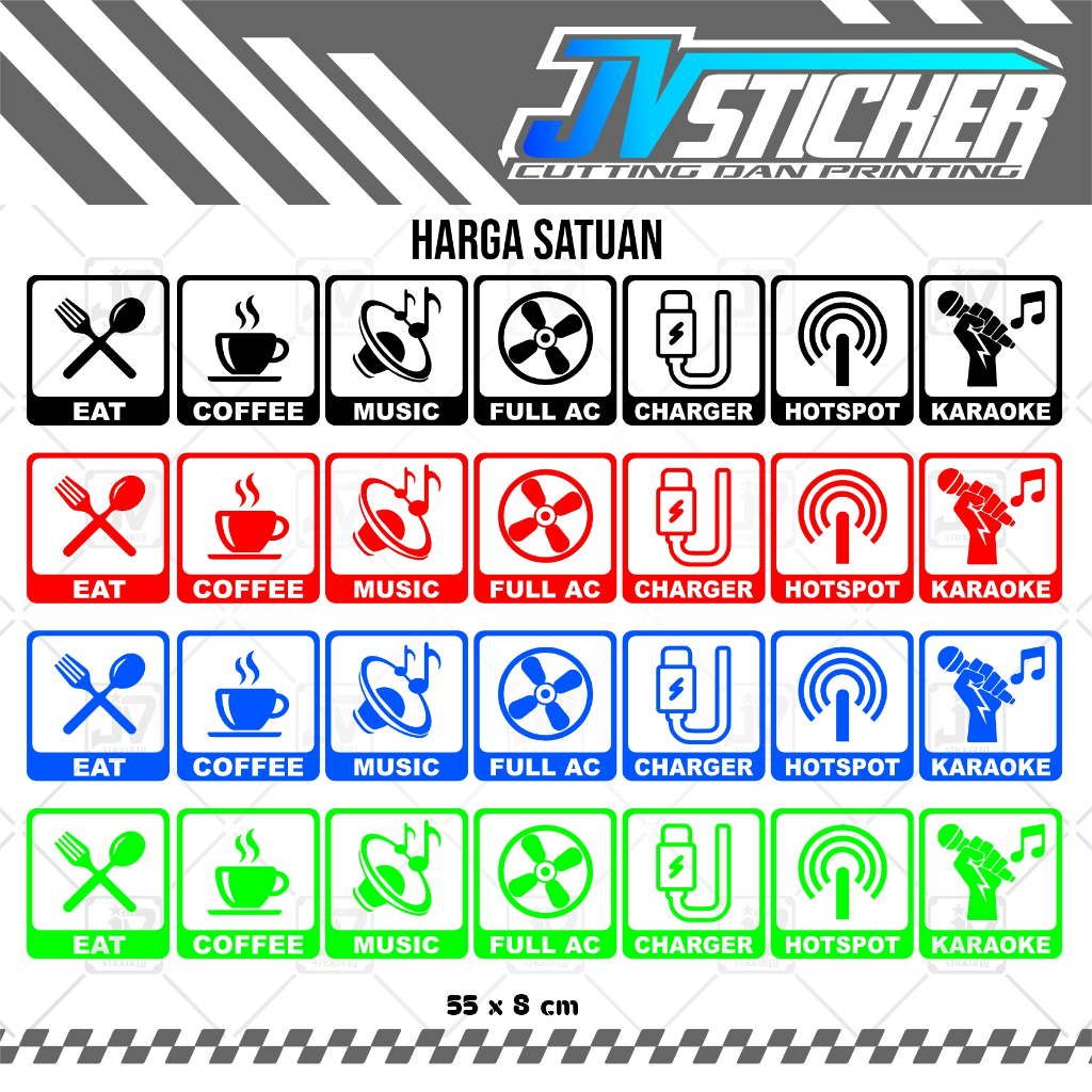 Jual sticker fasilitas buat mobil pickup truk dll | Shopee Indonesia