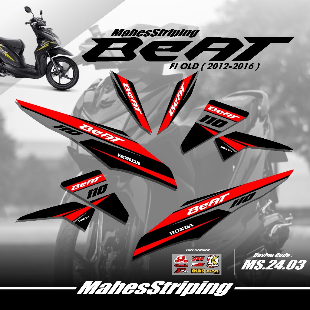 Jual Striping Beat FI OLD Terbaru MS G.24.03 - Sticker Variasi Beat FI ...