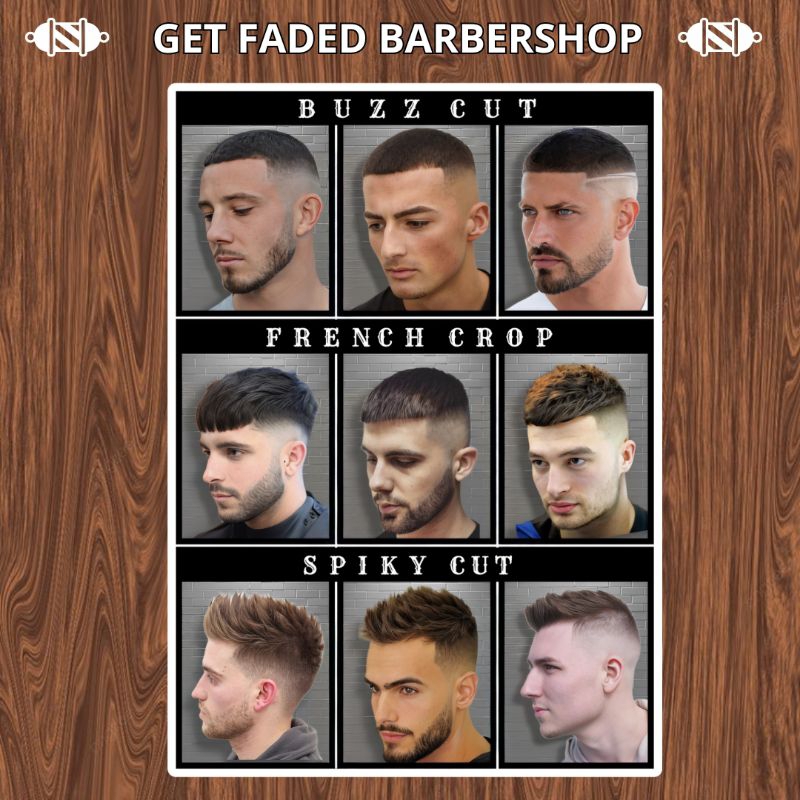 Jual Poster barbersop pangkas rambut / model rambut terbaru keren alat ...