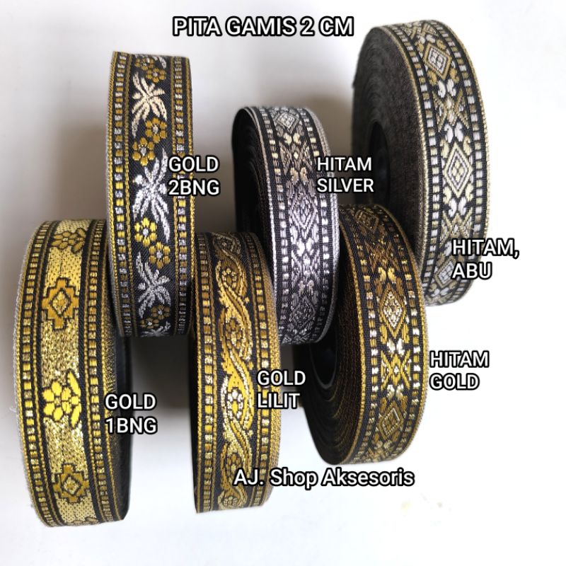 Jual PITA RENDA GAMIS LEBAR 2 CM ,3 CM PER ROLL ISI 15 METER | Shopee ...