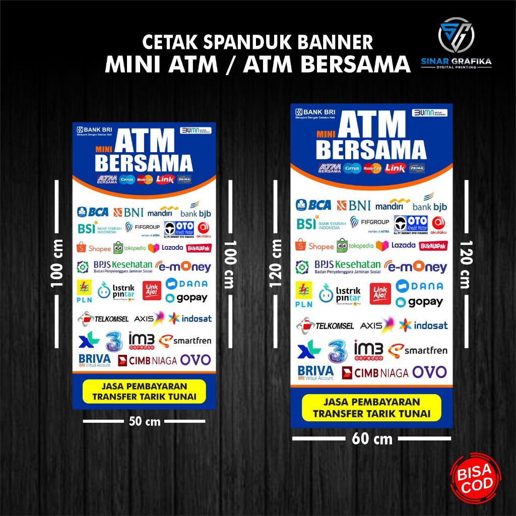 Jual Spanduk Banner MINI ATM / ATM BERSAMA, Sehari Jadi | Shopee Indonesia