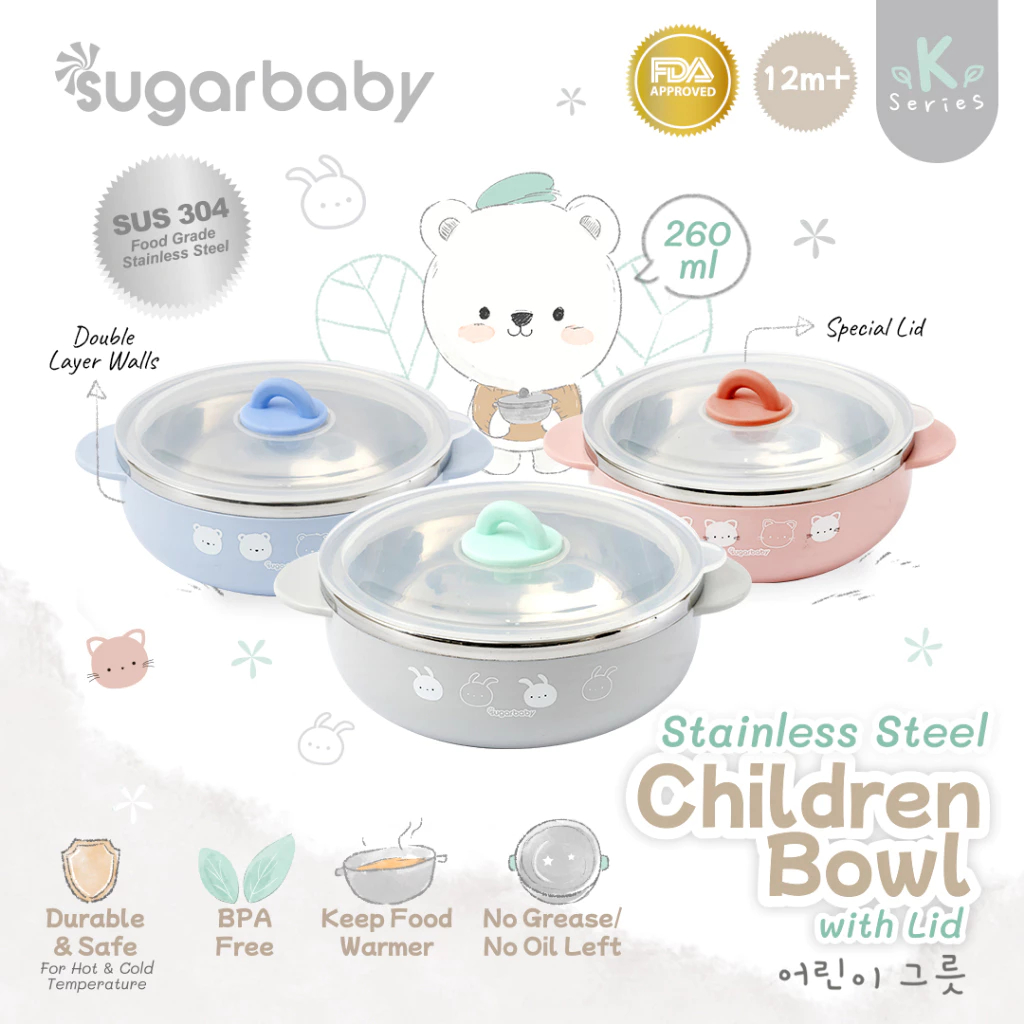 Jual SGR28 SUGAR BABY CHILDREN SPOON AND FORK WITH PLASTIC CASE ...