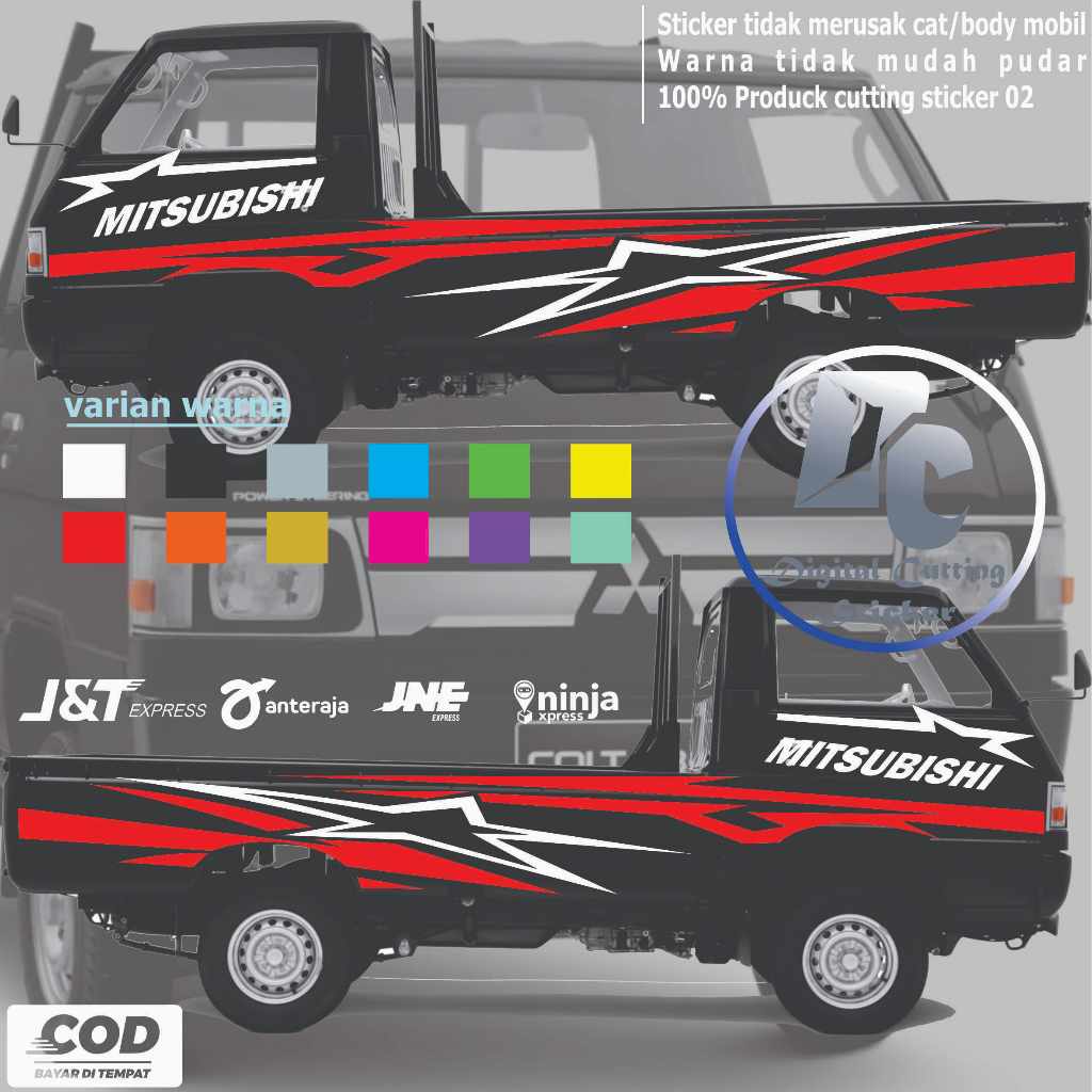 Jual Stiker mobil pick up l300 bintang cutting stiker striping variasi ...