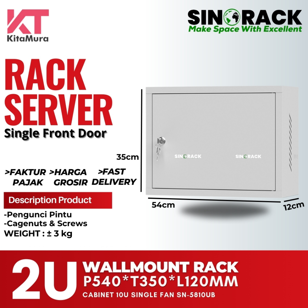 Jual Wallmount Rack Server 2U, Rak Server Single Door 2U | Shopee Indonesia