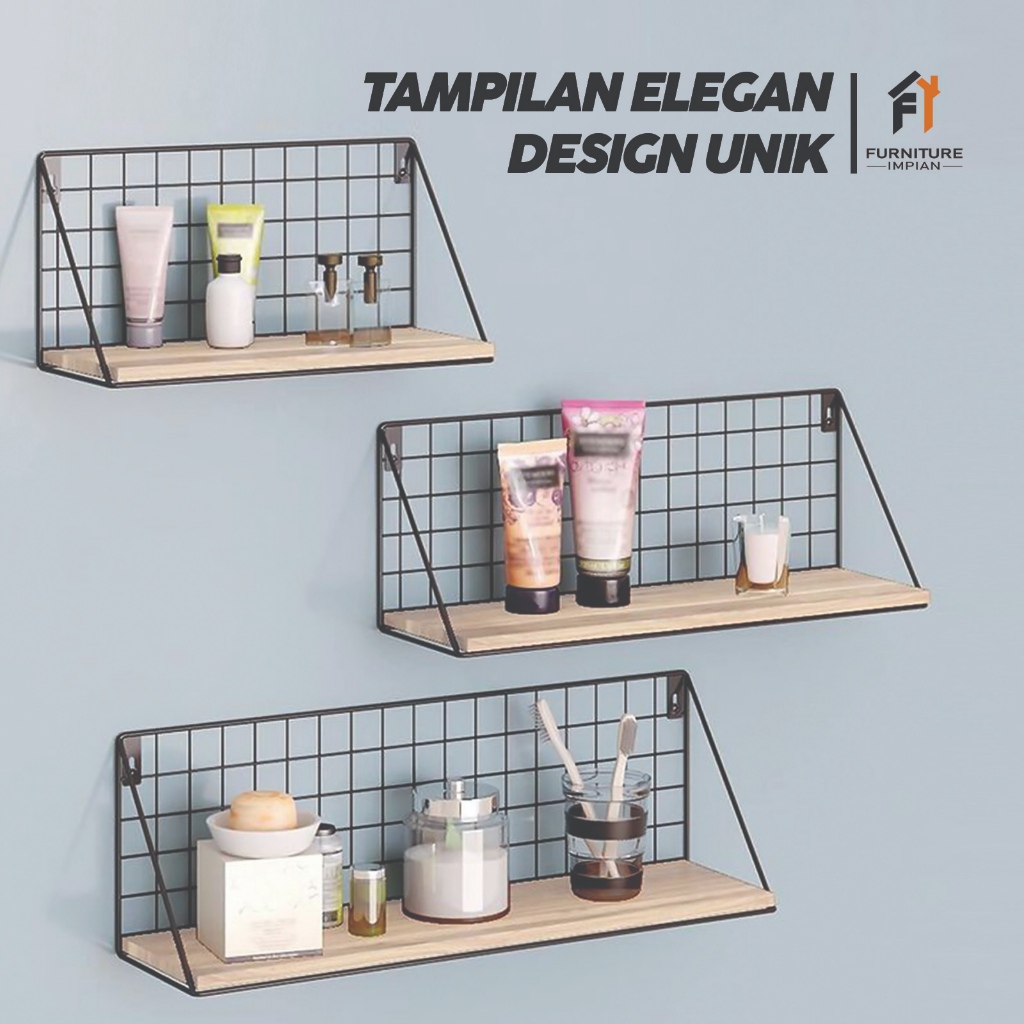Jual Hiasan Dinding Rak Gantung Tempel Minimalis Aesthetic Bahan Besi ...