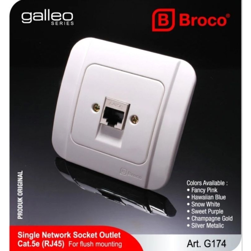 Jual Stop kontak data cat 5 Broco Galleo/Socket Outlet Data Broco ...