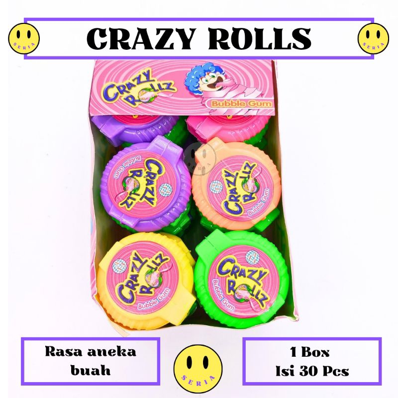 Jual AAA PERMEN KARET CRAZY ROLL BUBBLE GUM ISI 30 PCS | Shopee Indonesia