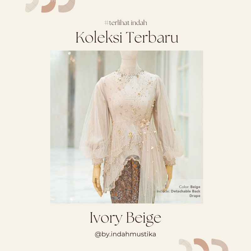 Jual SEWA - Kebaya Ivory Beige | Shopee Indonesia