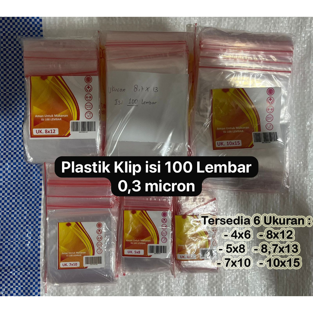 Jual Plastik Klip | Plastik Ziplock Ukuran 4x6 | 5x8 | 7x10 | 8x12 | 8 ...
