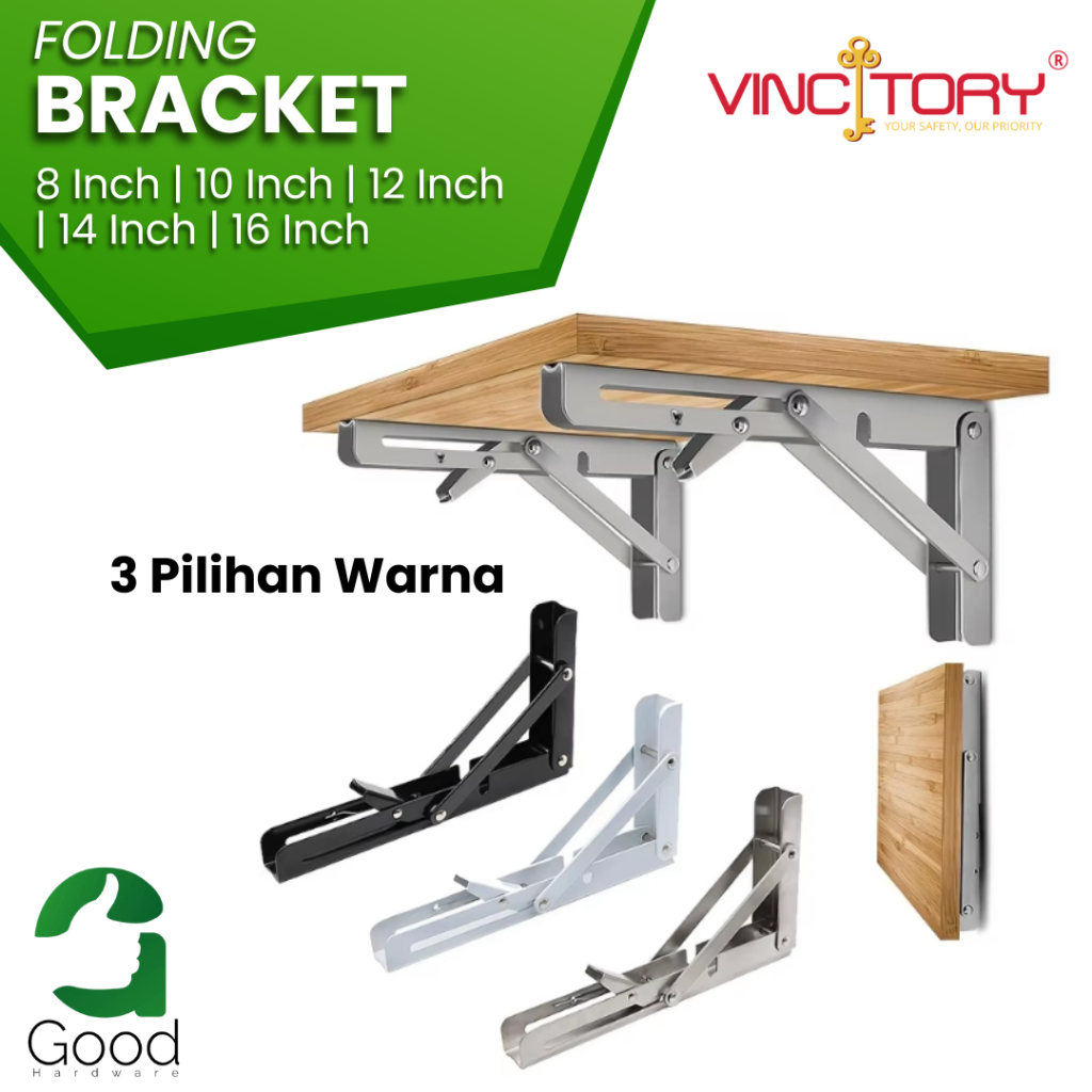Jual Vincitory Bracket Siku Rak Lipat Dinding Engsel Ambalan Meja Lipat ...