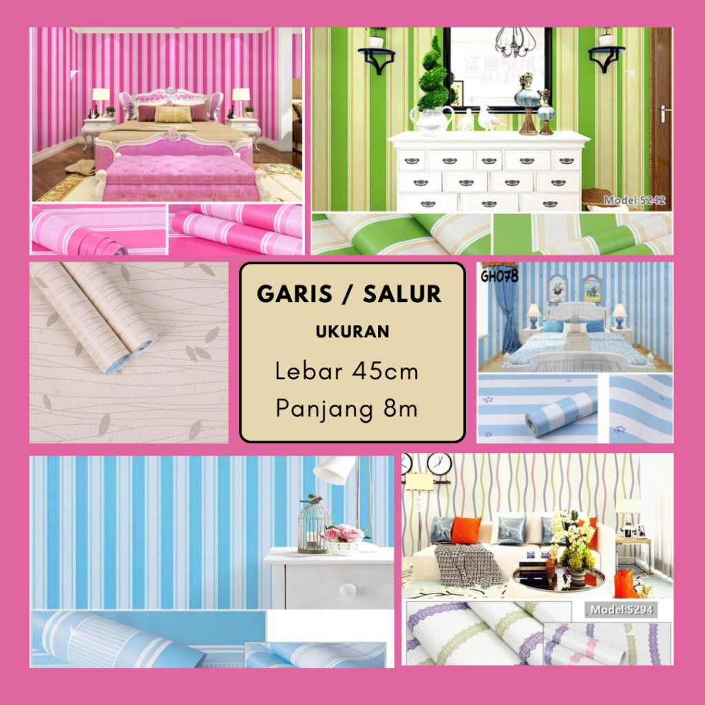 Jual WALLPAPER STICKER dinding tembok Salur Garis ukuran 45 cm x 8 meter | Shopee Indonesia