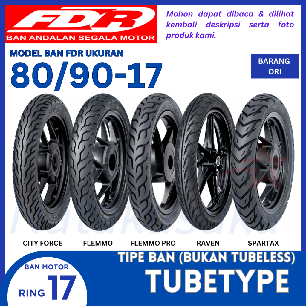 Jual Varian Ban Motor FDR REGULER 80/90-17 TUBETYPE (TT) Motor Bebek | Shopee Indonesia