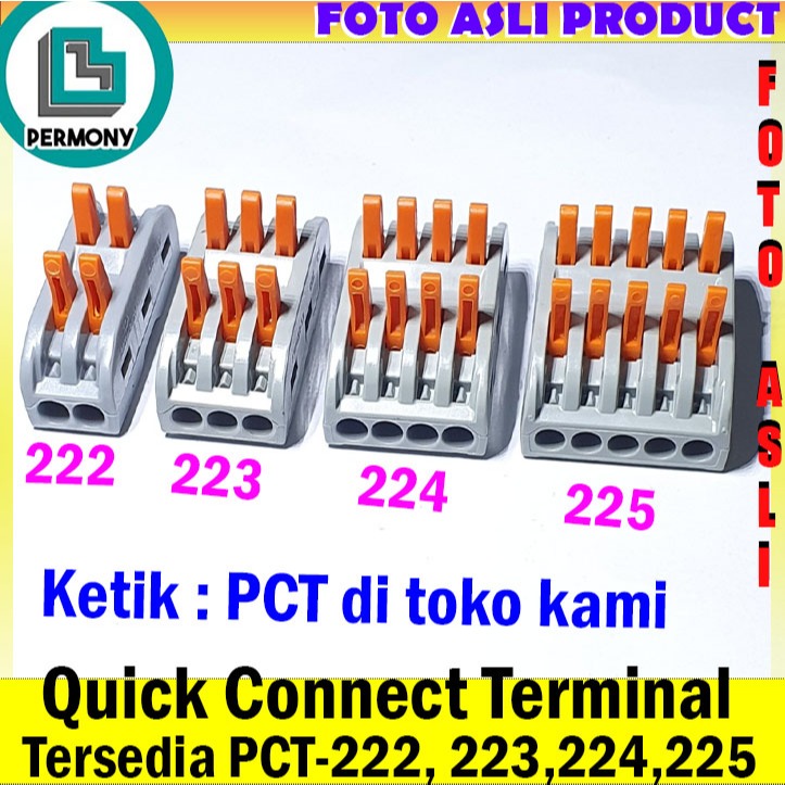 Jual PCT222 PCT223 PCT224 PCT225 PCT-222 Quick Connector wago terminal konektor SPL2 | Shopee ...