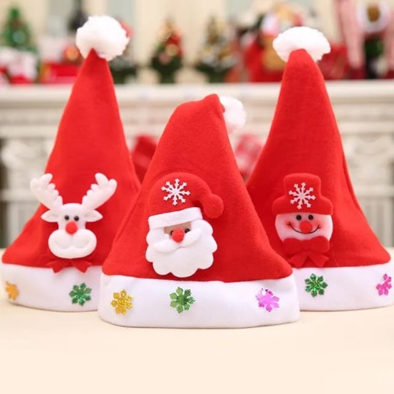 Jual Topi Natal Dewasa Anak Christmas Hat Topi Santa Claus Topi Merry ...