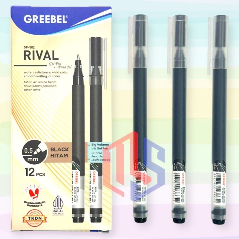 Jual Pulpen / Ballpoint / Pen Gell Greebel GP-502 RIVAL (12 Pcs) | Shopee Indonesia