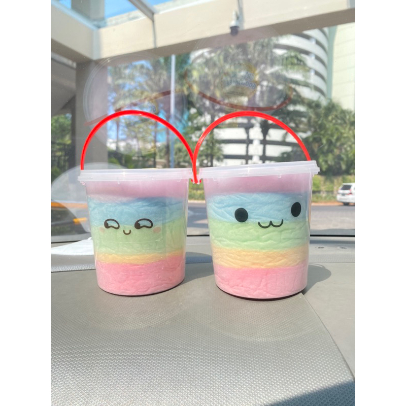 Jual permen kapas / gulali / arumanis / gulagula / cotton candy rainbow ...