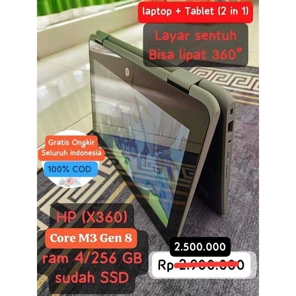 Jual Laptop 2 in 1 - HP X360 Layar sentuh (flip 360 derajat) | Shopee ...