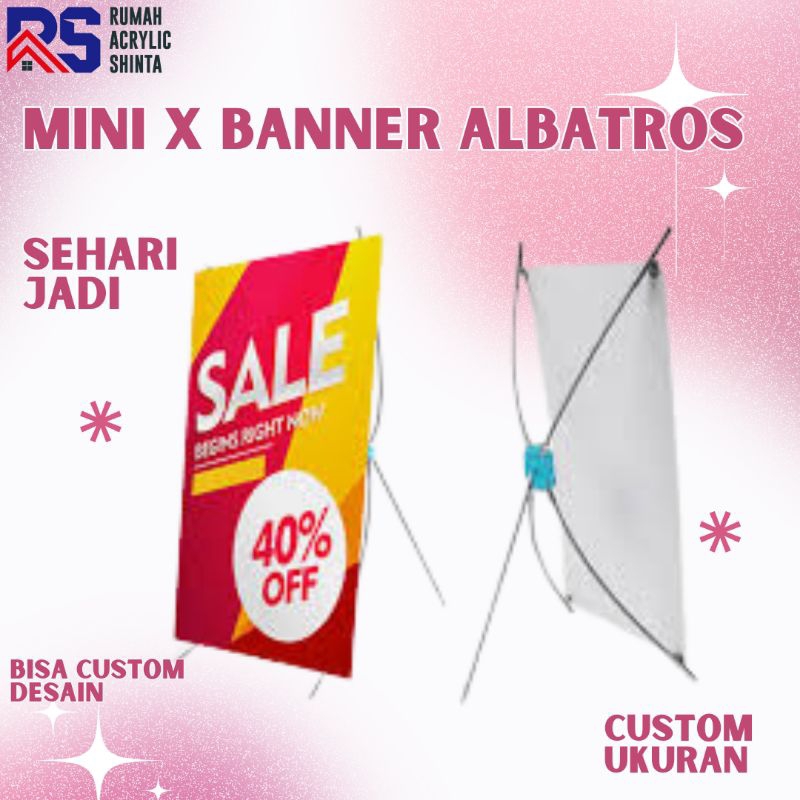 Jual Mini X Banner Custom Bahan Albatros UK A4 | Shopee Indonesia