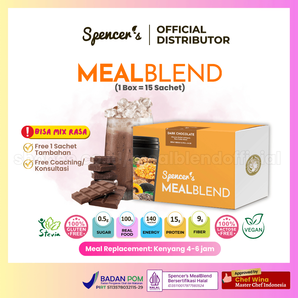 Jual [DARK CHOCOLATE] Spencer's MealBlend - Meal Replacement ...