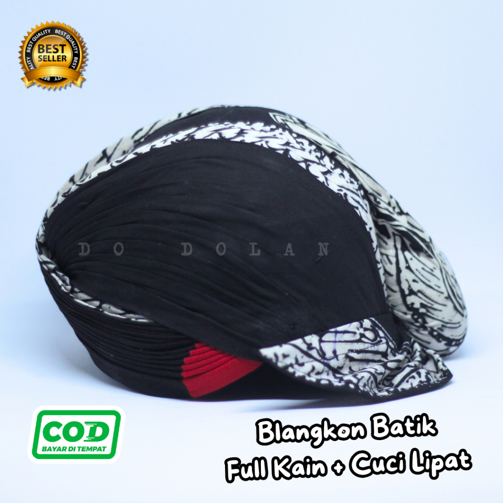 Jual (READY STOK) Blangkon Blankon Jawa Jogja Batik Hitam Dewasa Lipat ...