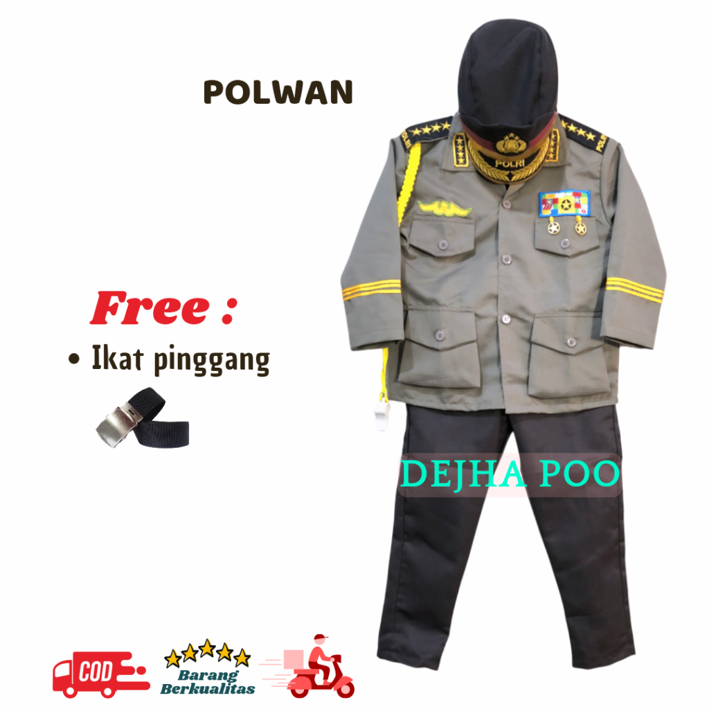 Jual baju seragam polwan anak pakaian profesi polisi anak seragam ...