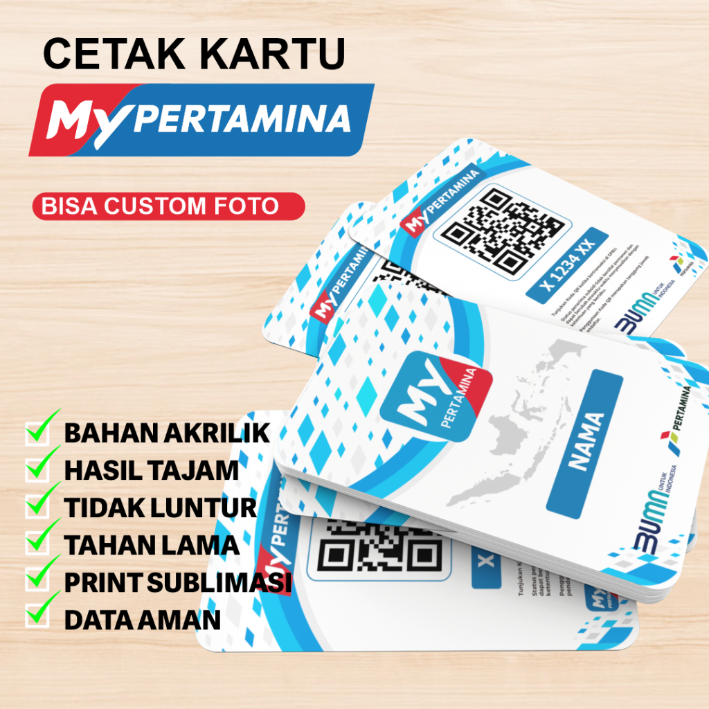 Jual Kartu MyPert Bahan PVC / AKRILIK ID CARD / Banyak pilihan desain ...
