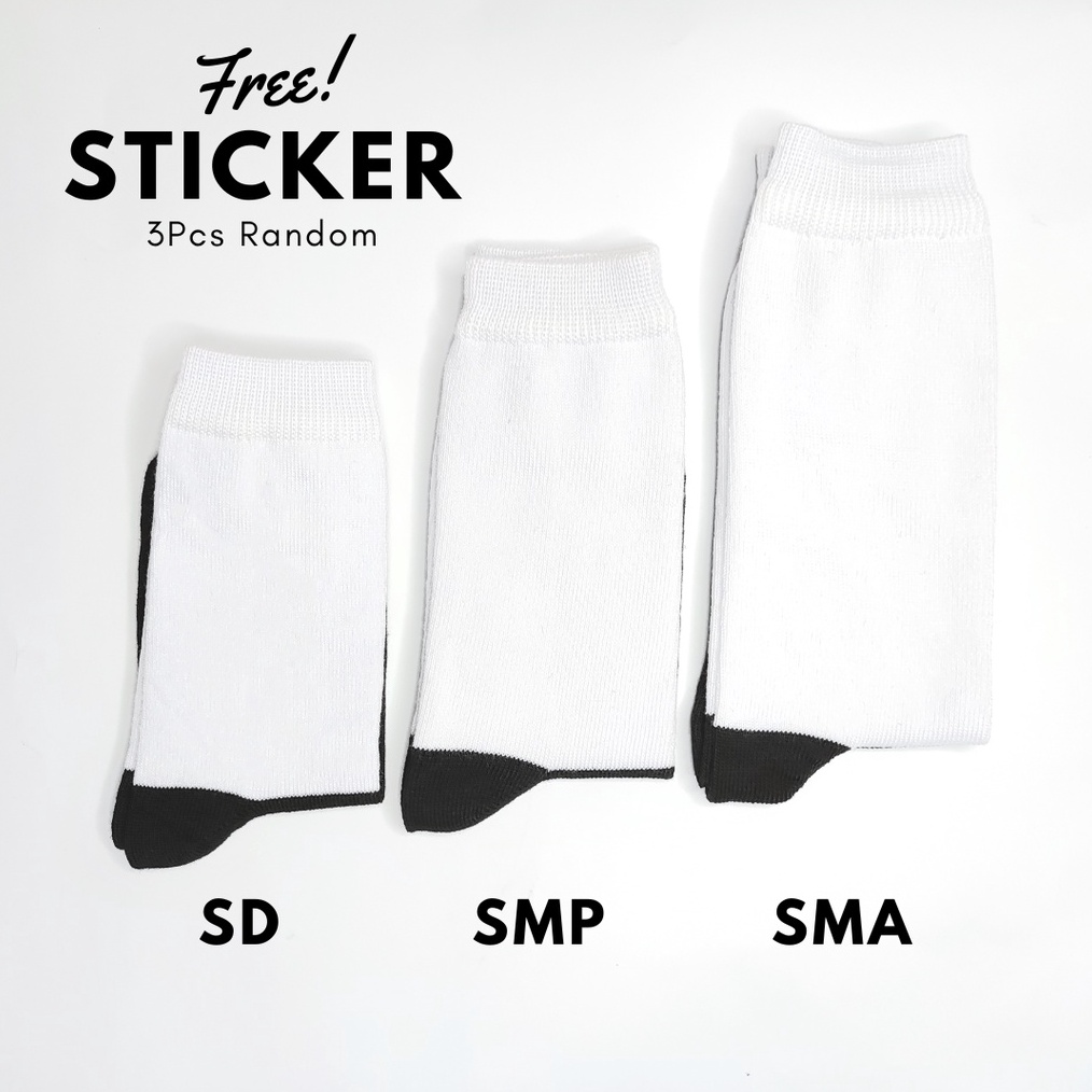 Jual FREE STICKER Kaos Kaki Sekolah Hitam Putih SD SMP SMA The Hawking ...