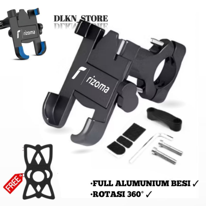 Jual Phone Holder stang sepeda motor full alumunium besi - stang dudukan spion motor | Shopee ...