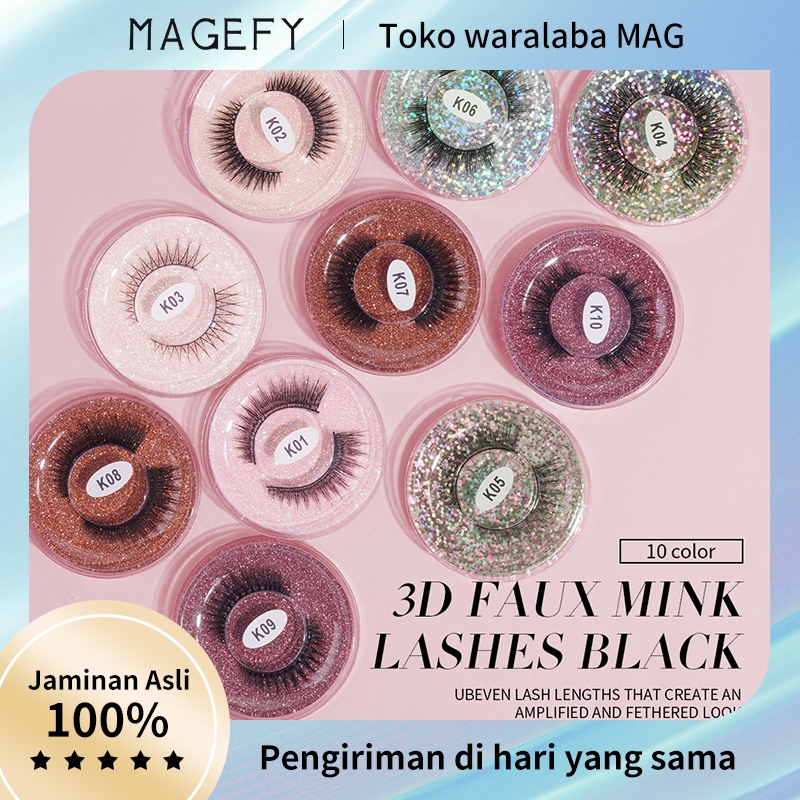Jual [PILIH 2 DISKON 10% OFF]MAGEFY 1Pasang Bulu Mata Palsu 3D Ekstensi Eyelashes Alami ...