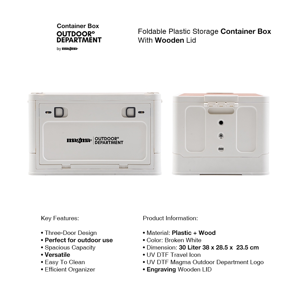 Jual Magma Folding Storage Box 30L MOD 01 Broken White Container Box ...