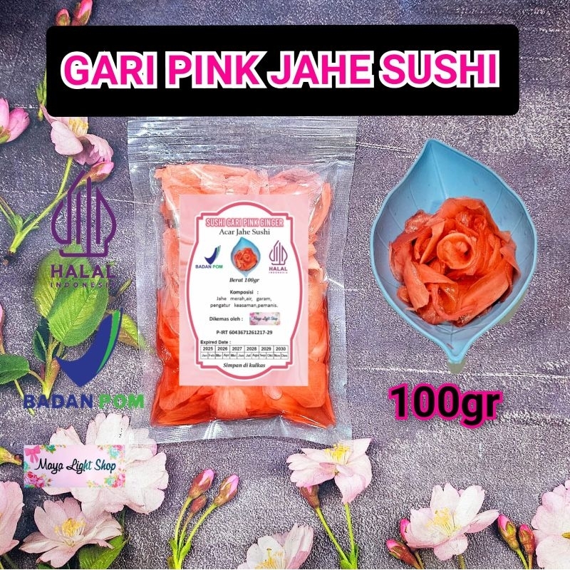Jual Jahe sushi gari jepang, jahe sushi 100gr Halal, acar jahe merah ...