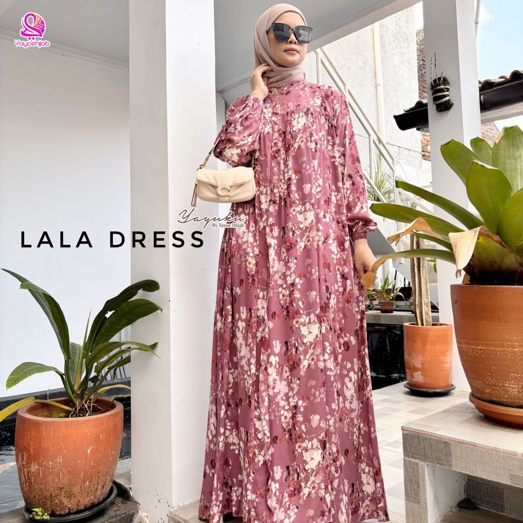 Jual Lala Dress Gamis Muslim Wanita Cantik Busui Motif Rayon Viscose Homedress Muslimah Kekinian ...