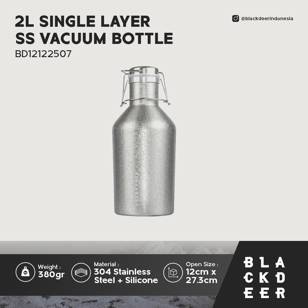 Jual Blackdeer Botol Termos 2L Single Layer SS Vacuum Bottle ...