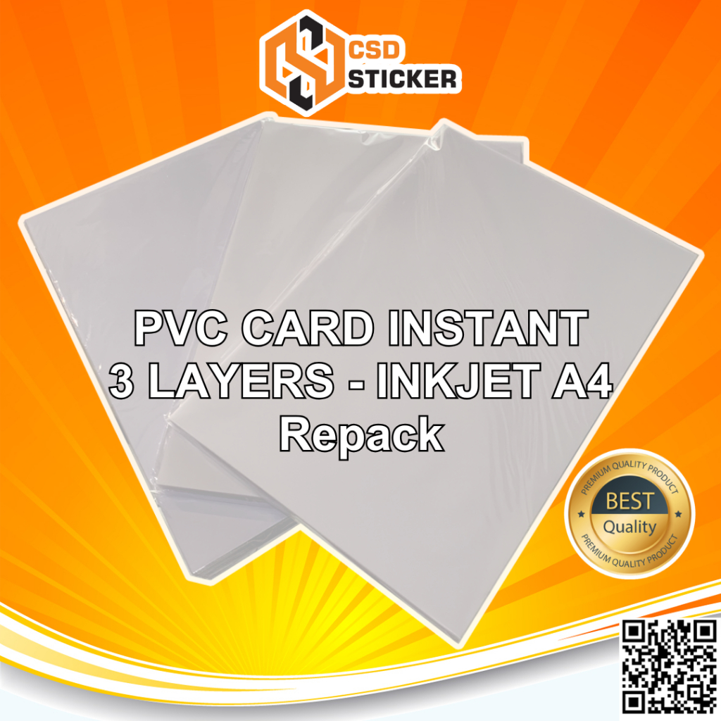 Jual CSD PVC ID CARD PET Instant Printer Inkjet A4 0,76 mm Dye Pigment ...