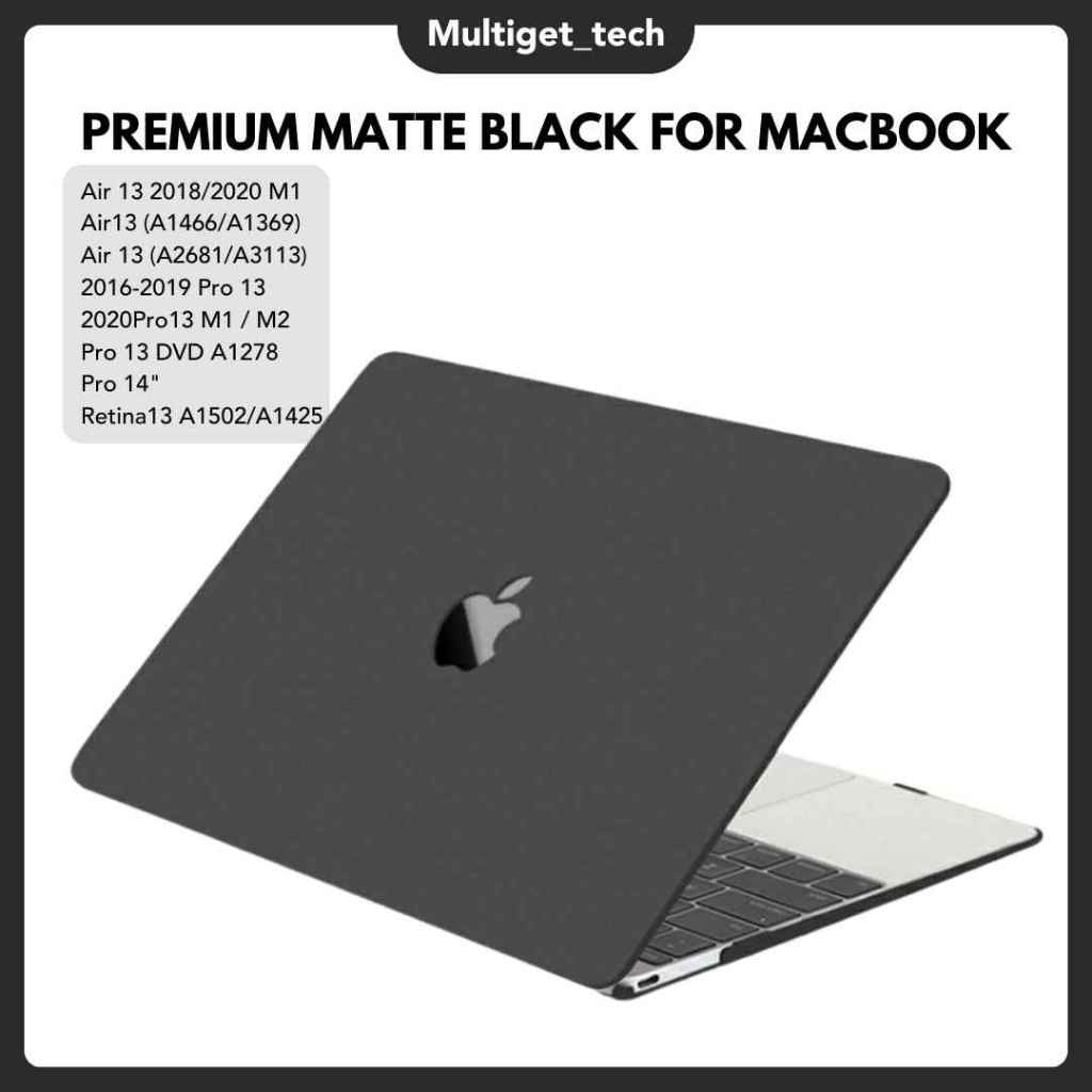 Jual Case Macbook Air M2 Premium Matte Black For Mac book Pro M1 Retina ...