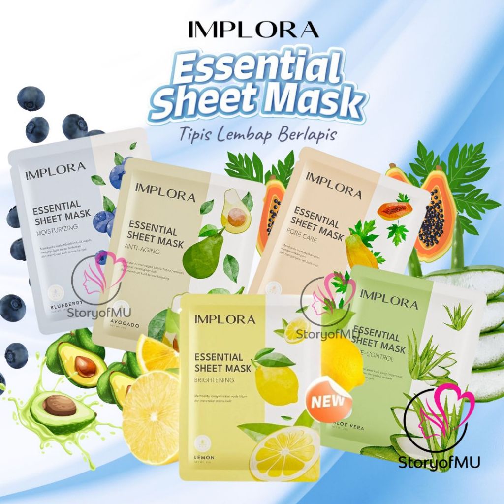 Jual IMPLORA Essential Sheet Mask 25gr - Masker Wajah Tisu Tissue ...