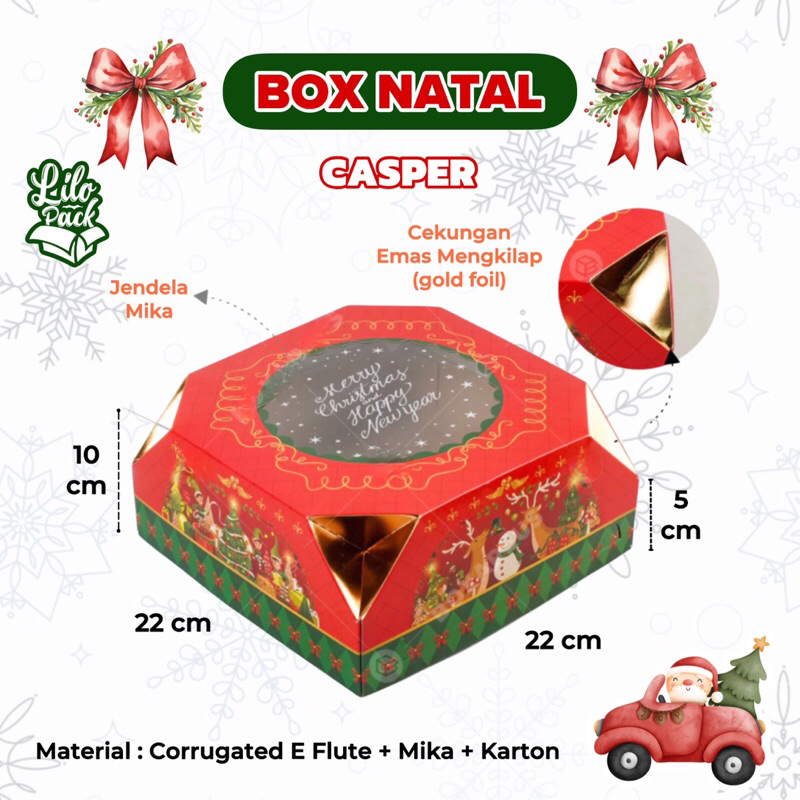 Jual CASPER | Box Hampers Dus Natal Kotak Gift Packaging Tart Bolu ...