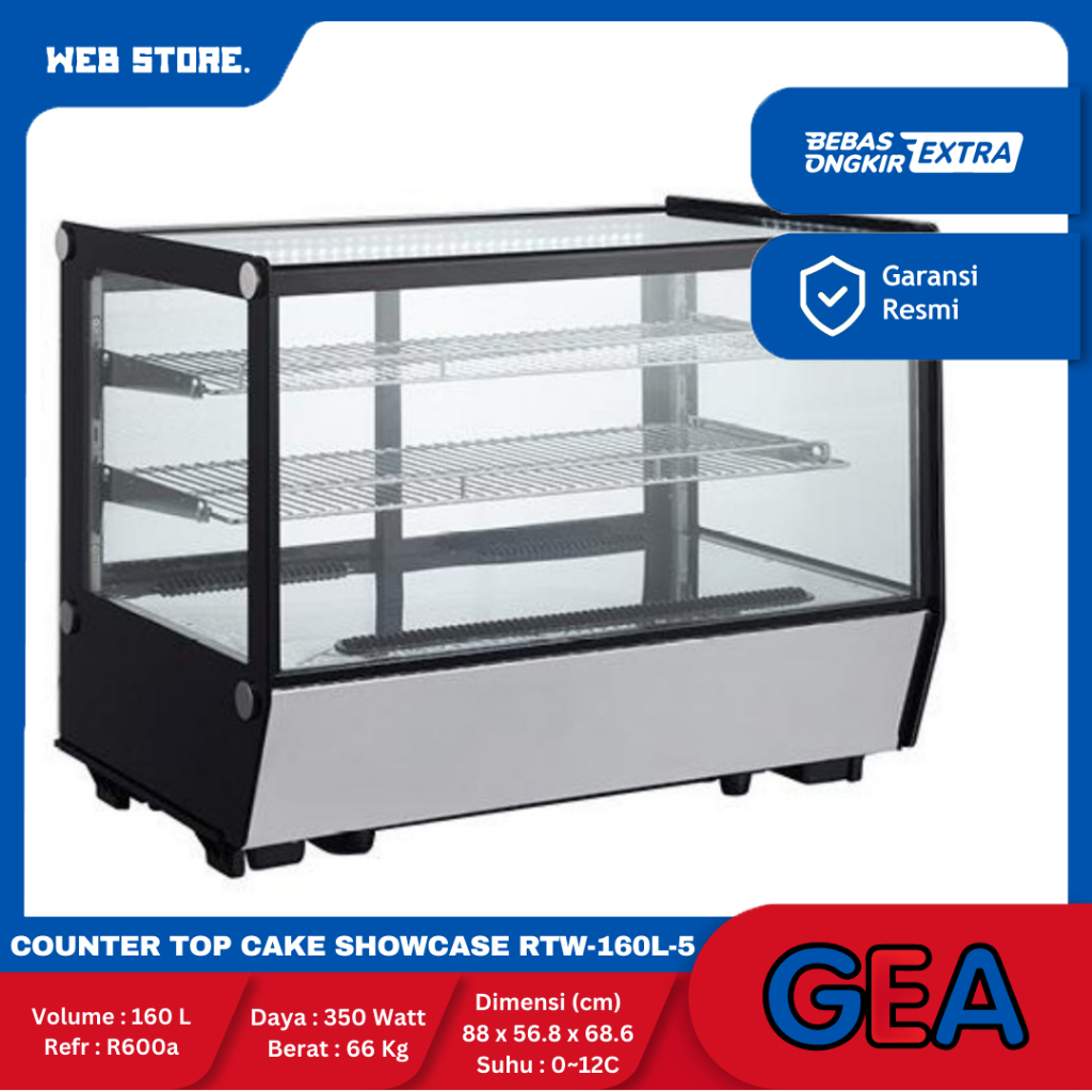 Jual Mesin Pendingin Makanan Kue Roti GEA RTW-160L-5 Counter Top Cake ...