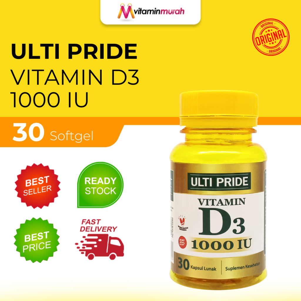 Jual ULTIPRIDE VITAMIN D3 1000 IU - ISI 30 KAPSUL LUNAK - SUPLEMEN ...