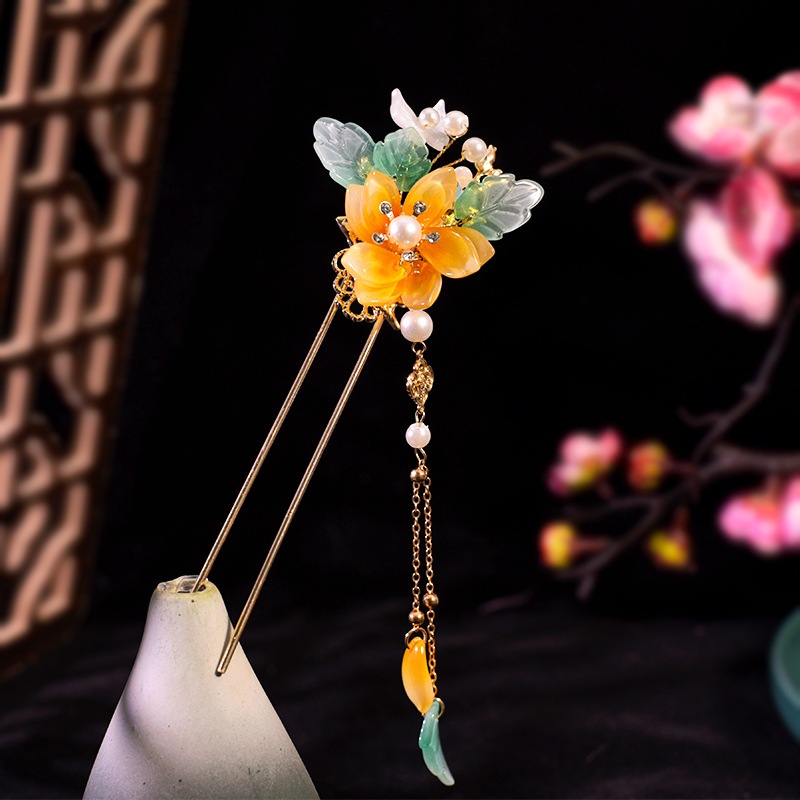 Jual Tusuk konde rambut Accesories unik Sangjit | Lamaran, warna orange ...